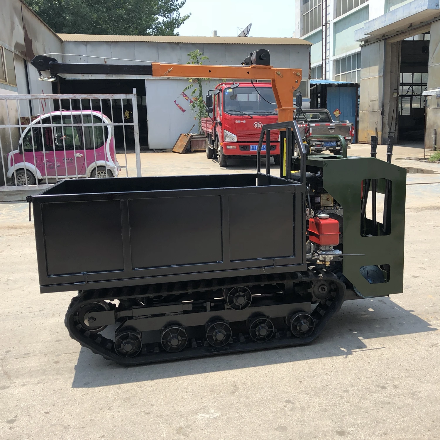 Compact Crawler Loader 1t 1.5t Mini Tracked Dumper with Crane