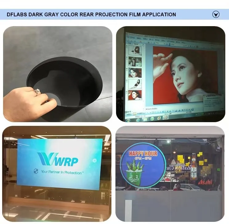 Black Color Holographic Films Rear Projection Screen Films For Movie ...