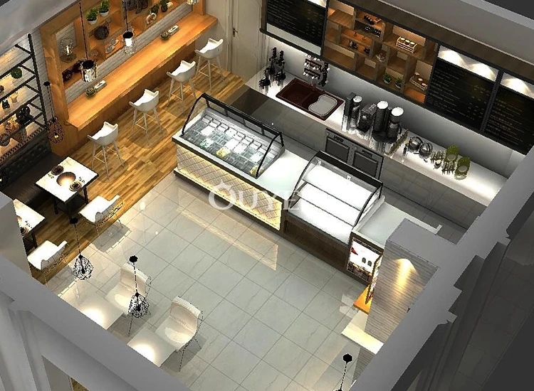 Coffee Shop Counter Design - European Style Salon Store