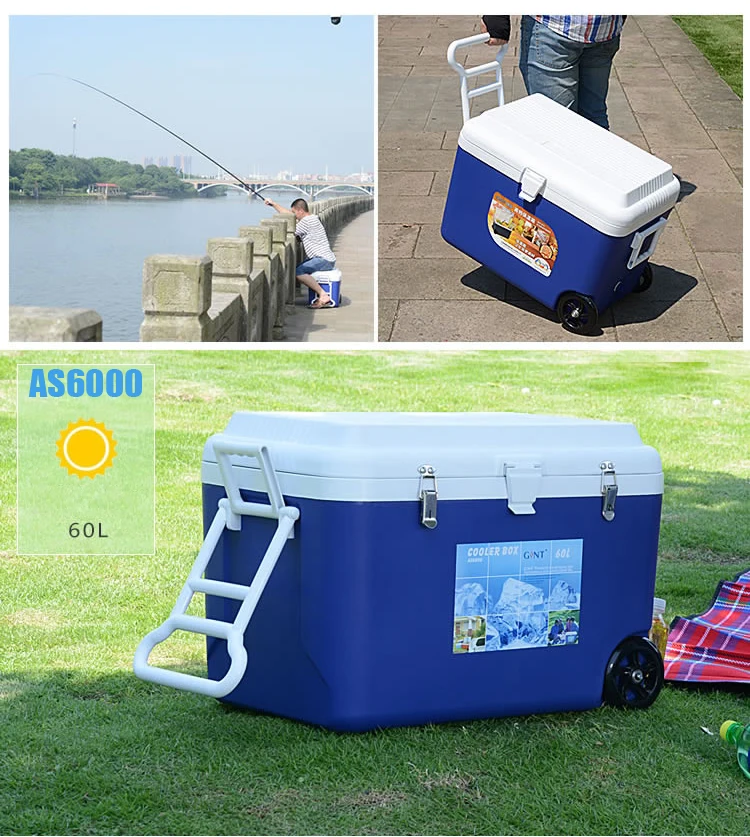 50l Outdoor Plastic Fish Cooler Box Beer Ice Chocolate Portable Ice ...
