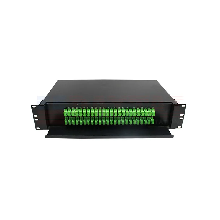 2U Black Color Telecom ODF Patch Panel 48 Port Optical Distribution ...