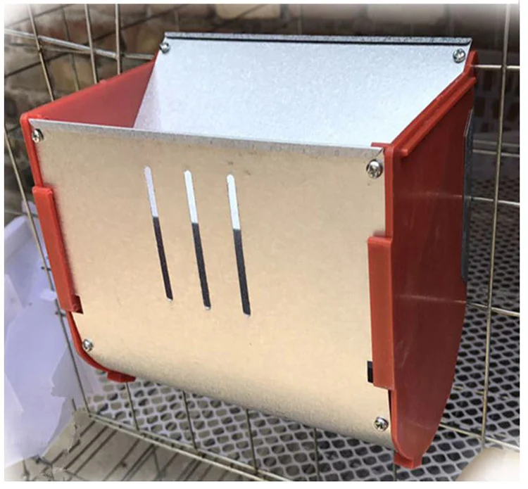 Easy Assemble Rabbit Farm Feeder Hopper 15cm Rabbit Cage Feeder Box ...