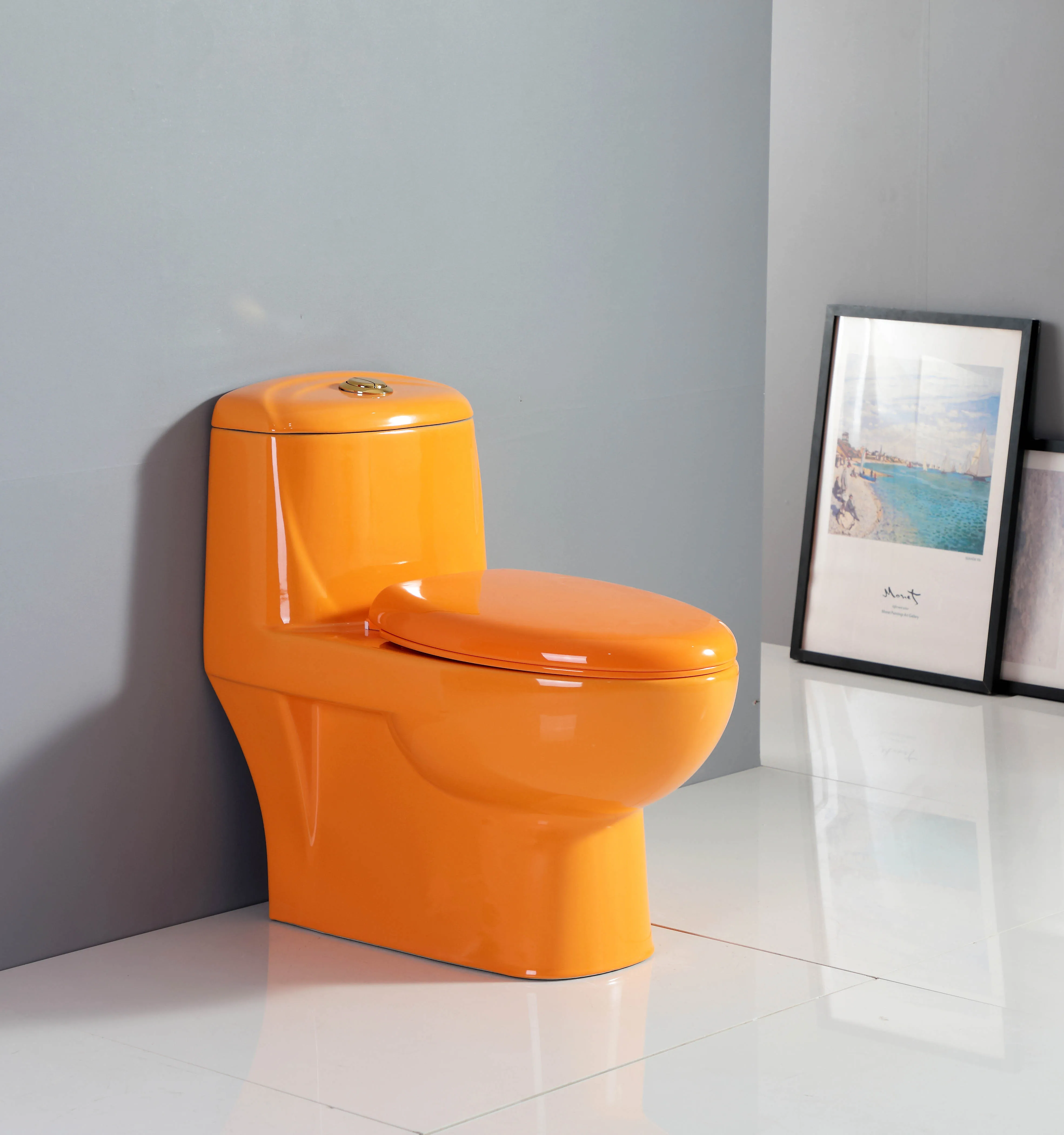 2020 Colorful Wc Washdown Flushing One Piece Ceramic Multicolor Ceramic ...