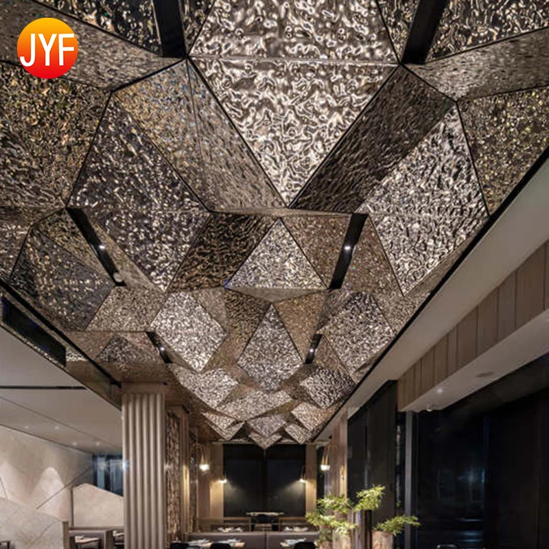 Jyfi046 Decorative 3d Wall Panels Coated Stainless Steel Metal Art ...