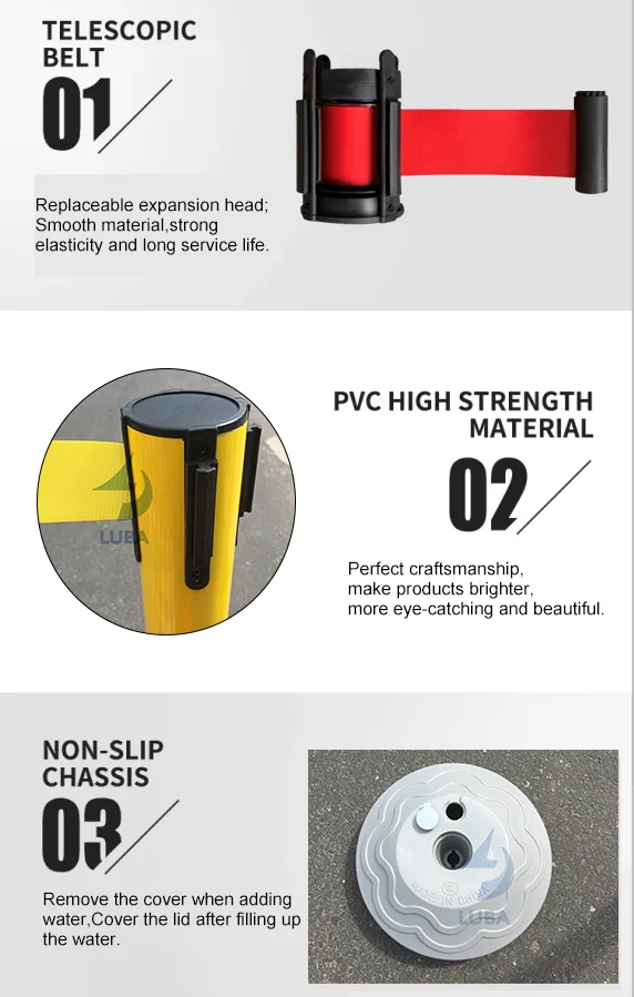 Hot Selling Safety Retractable Water Filled Isolation Belt Bank Rod ...