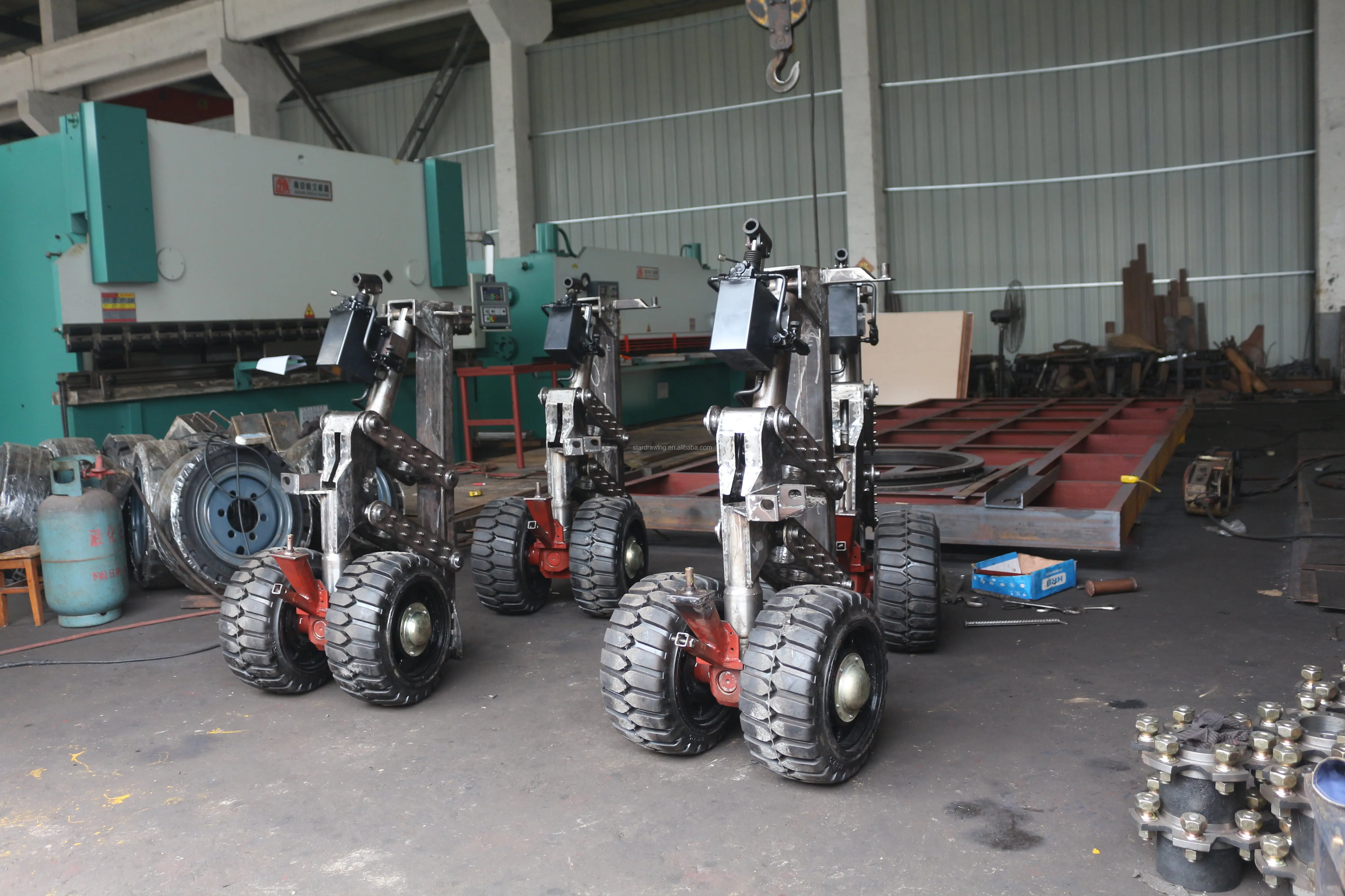 SS Self Loading Shipping Container Trailer Truck Container Wheel