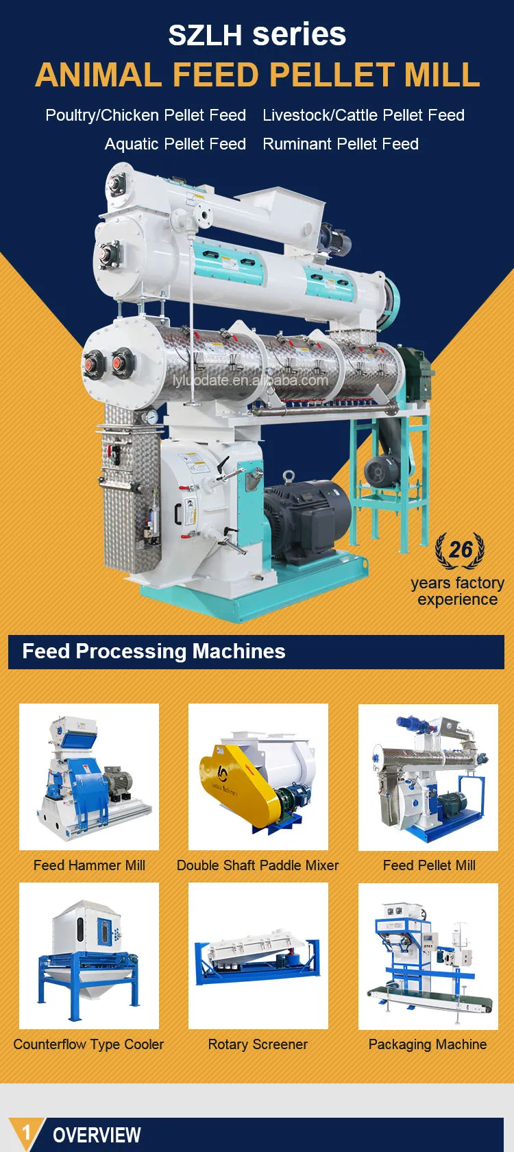 1-5 Ton Per Hour Feed Mill Plant Animal Feed Pallet Machine For Poultry ...