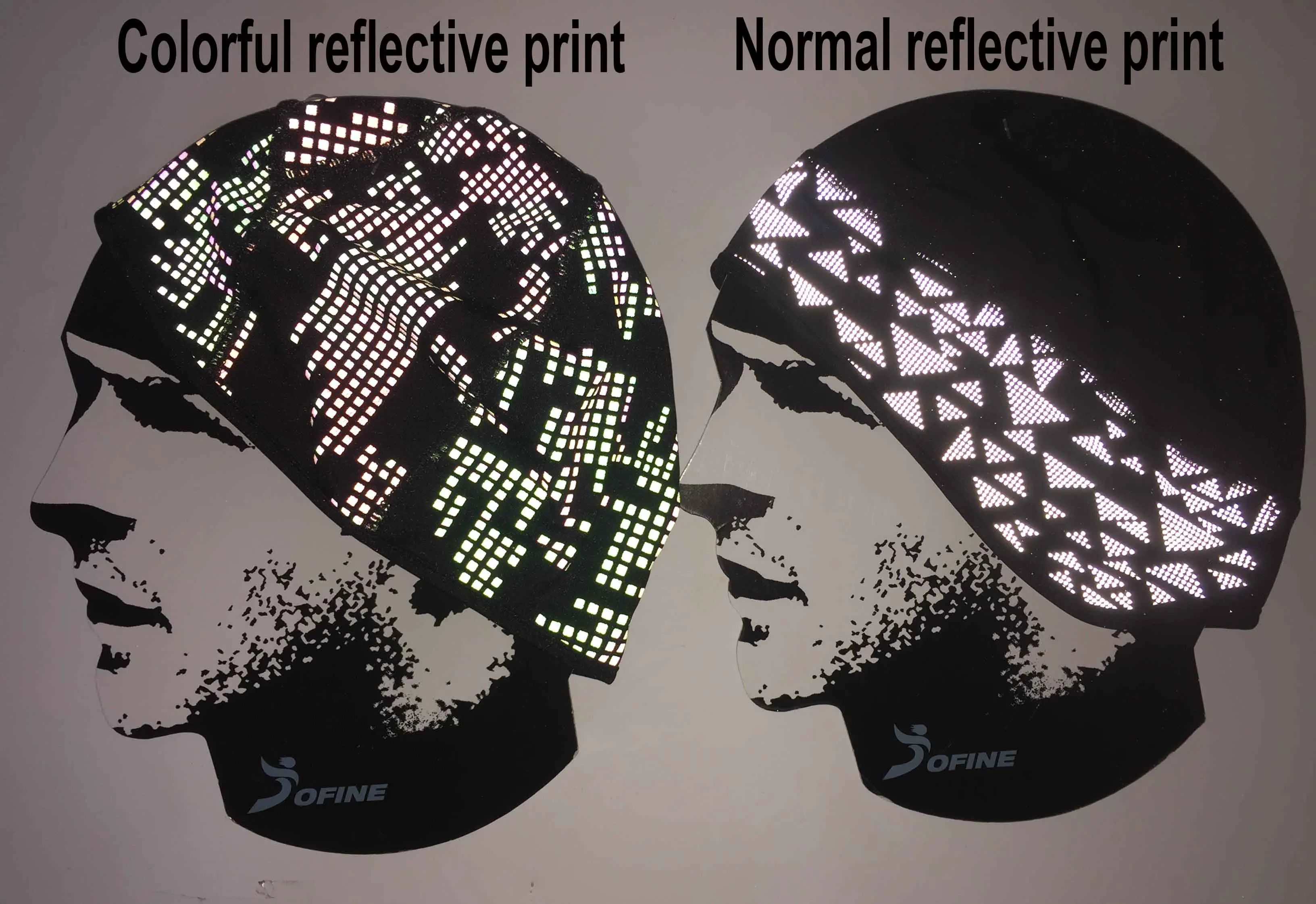 Custom Reflective Logo Printed Hi Vis Neon Yellow Skull Cap Running ...