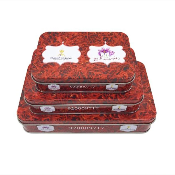 Custom Printed Food Grade Retangular Empty Metal Can Container ...