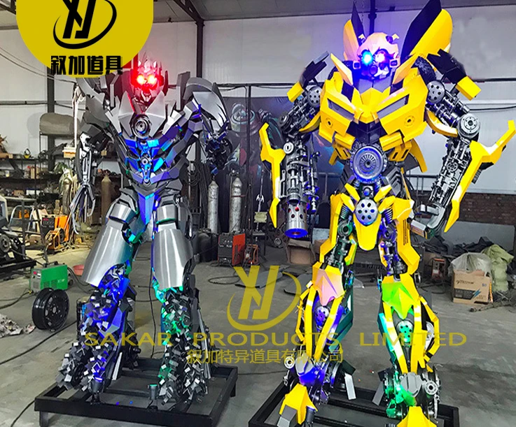 Large Metallic Iron Transformer Hornet Robot Outdoor Model Shop ...
