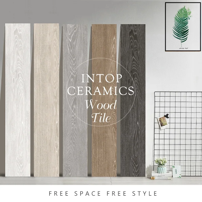 Solid Wood Kitchen Floor Porcelain Tiles 200x1200mm Matte Surface Non ...