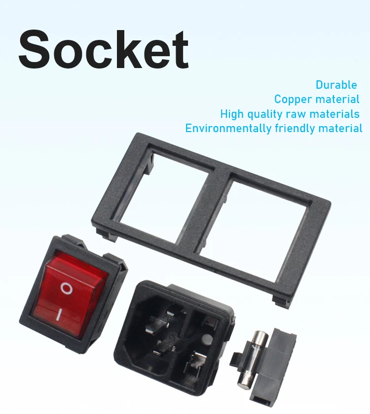 High Quality 110V Fuse Socket Switch AC Power Inlet Connector