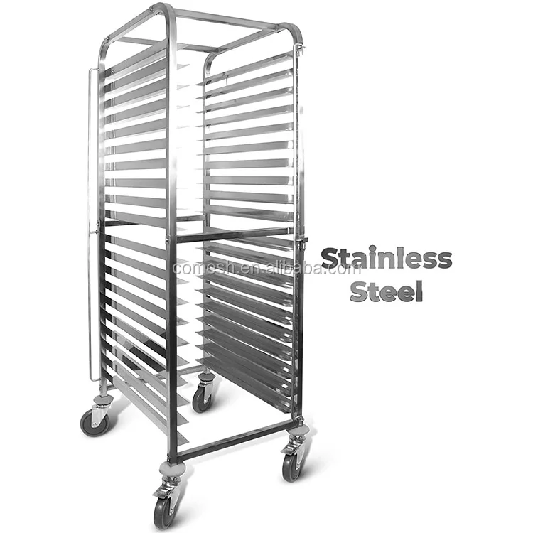 Stainless Steel Baking Tray Trolley - Heavy Duty & Versatile
