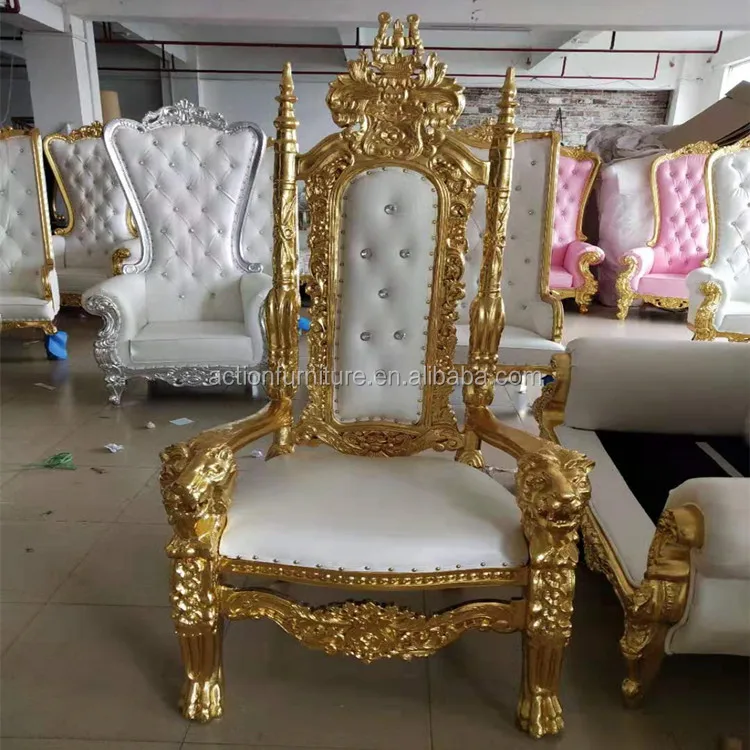 Sillas King And Queen de cuero marrón para novia y novio, para ...