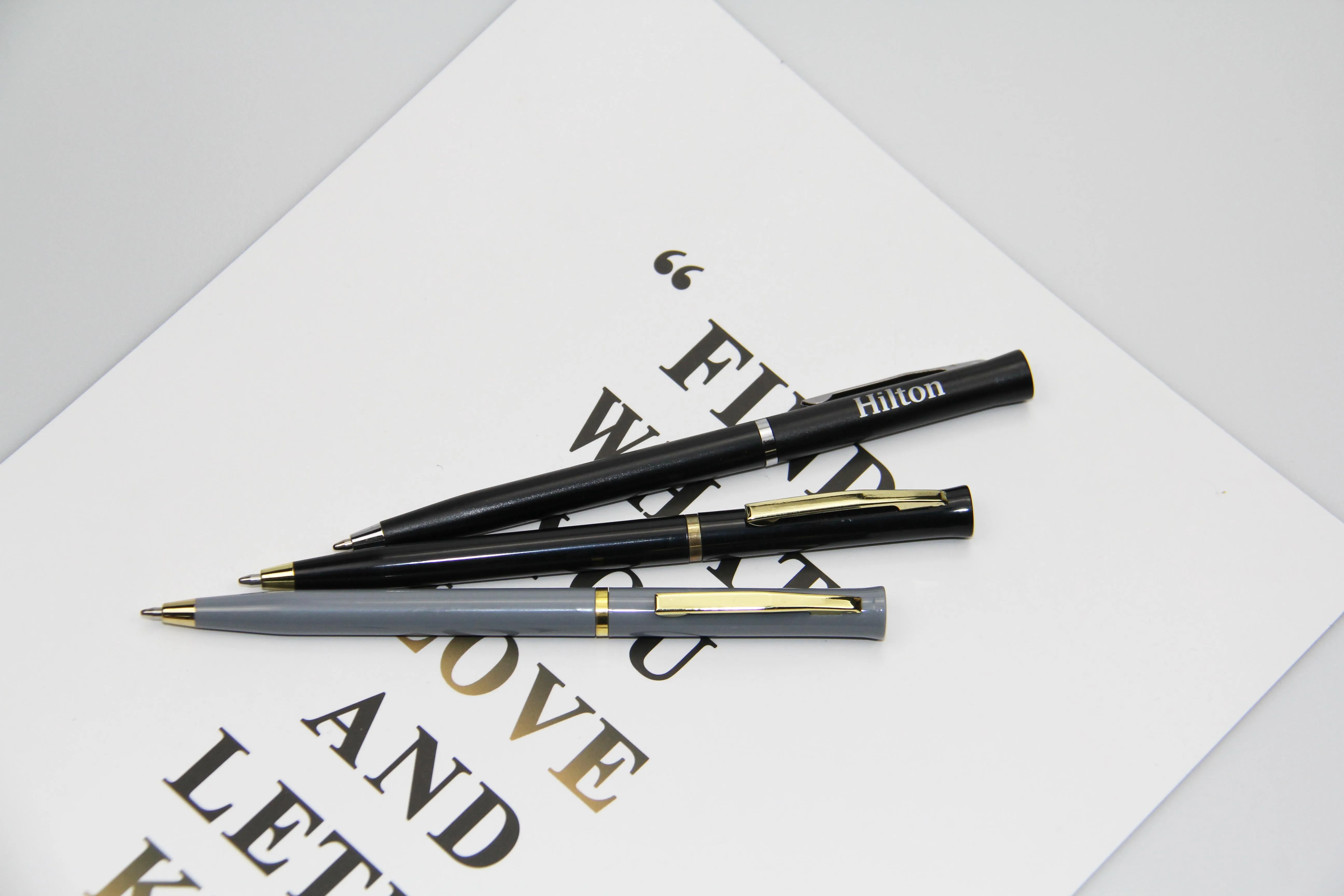 Hotel Use Promotion Plastic Black Hilton Ball Pen