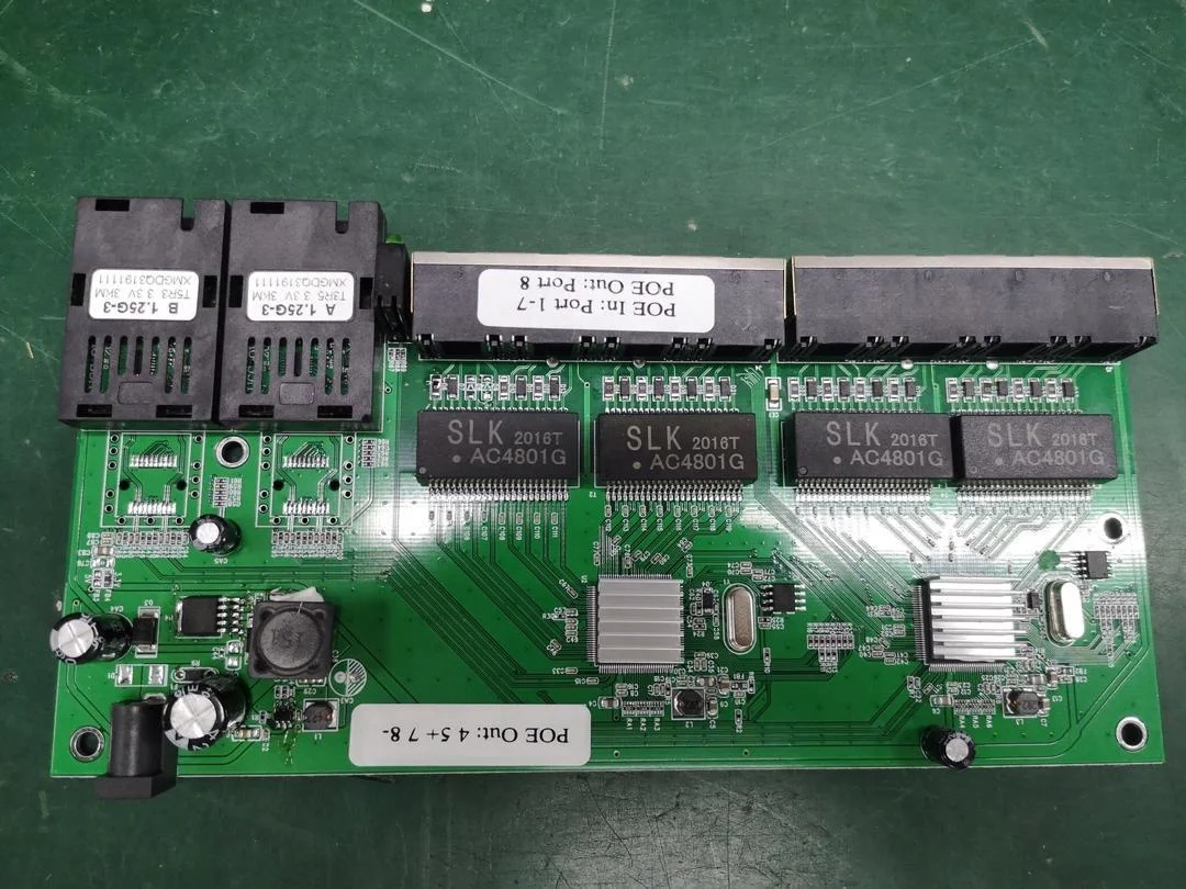 Reverse 8 Port PoE Switch with 10/100/1000Mbps, 2 SC Fiber Ports, VLAN ...