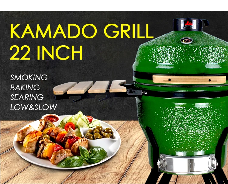 22 Inches Auplex Japanese Kamado Grills,Kamado Ceramic Charcoal Bbq,Bbq ...