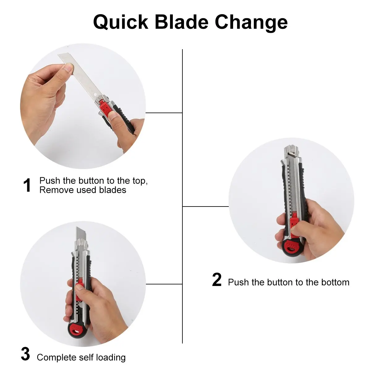 High Quality Auto Retractable Cutter 18mm Blade Metal Case Utility ...