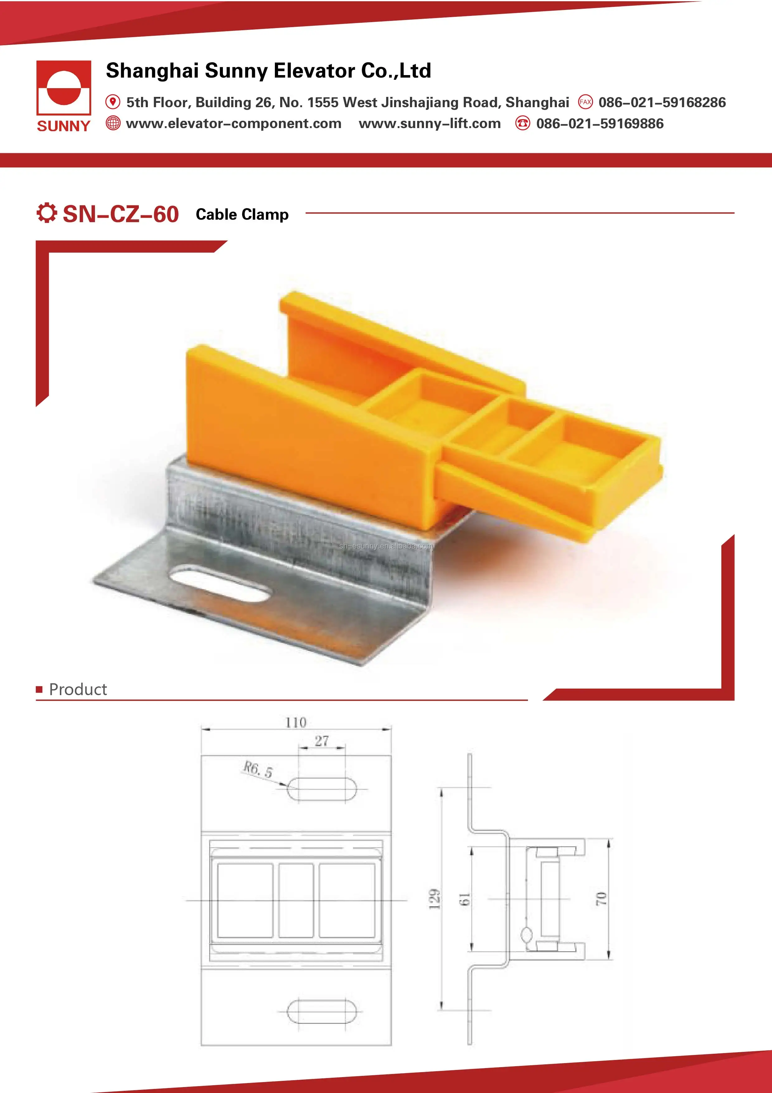 Elevator Parts Cable Holder for Elevator Travelling Cable