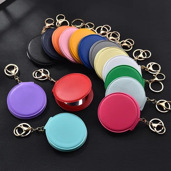 Wholesale Custom Leather Acrylic Mini Round Pocket Mirror Keychain ...