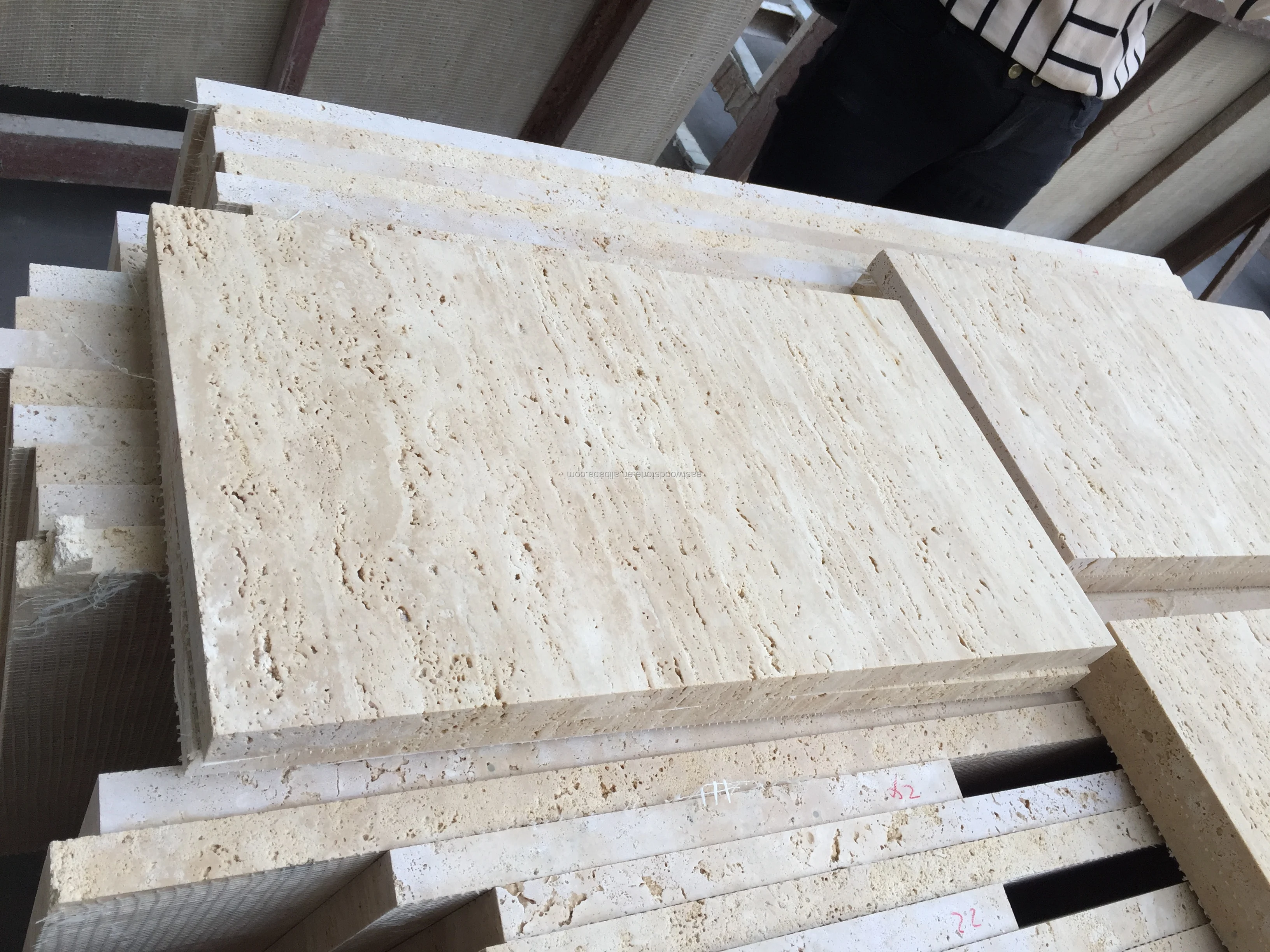 Turkish Beige Travertine - Polished Tile Paver by Eastwood