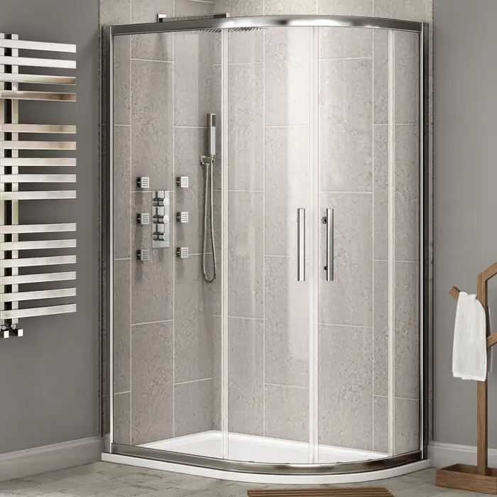 Half Round Sliding Doors Curved Safety Tempered Glass Shower Enclosure ...