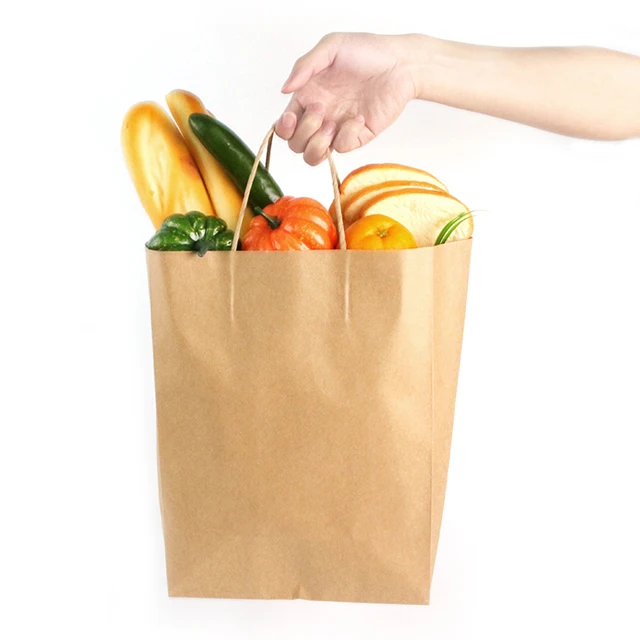 Supermarket Paper Bag Grocery Bag Vegetable Packing Kraft Paper Bag ...
