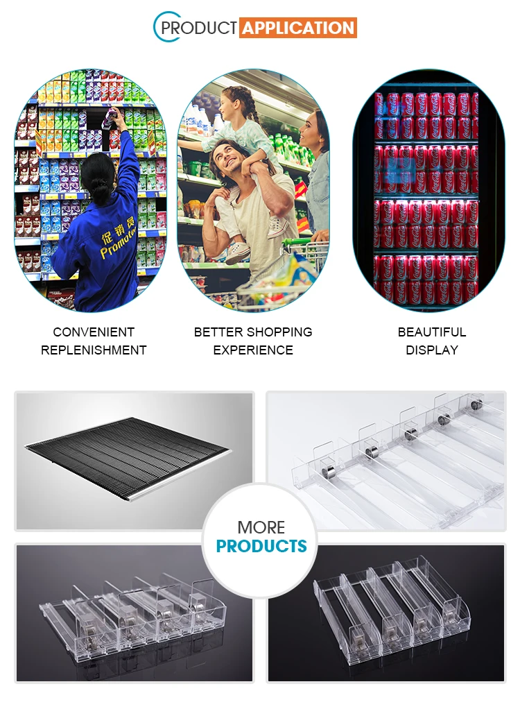 Heavy Duty Supermarket Shelf Pusher for Pharmacy Store Smart Gravity ...