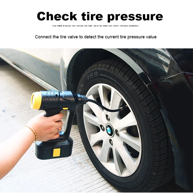 Cordless Air Compressor Wheel Tire Inflator Air Car Pump For Car ...