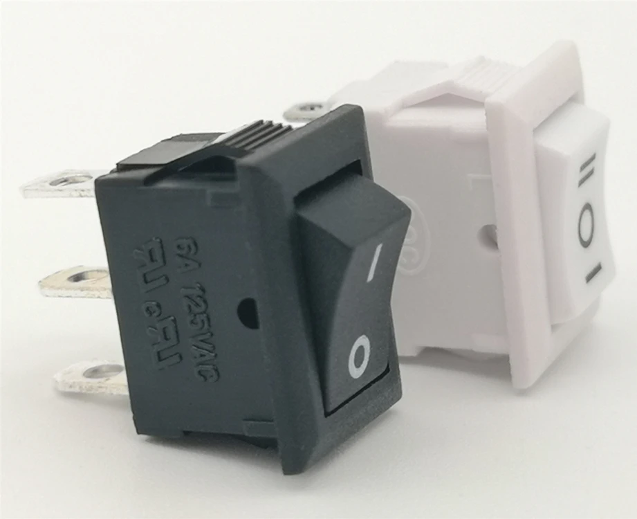 Sajoo Mini Rocker Switch T125 6a 125vac 3a 250vac On Off Black Shell ...