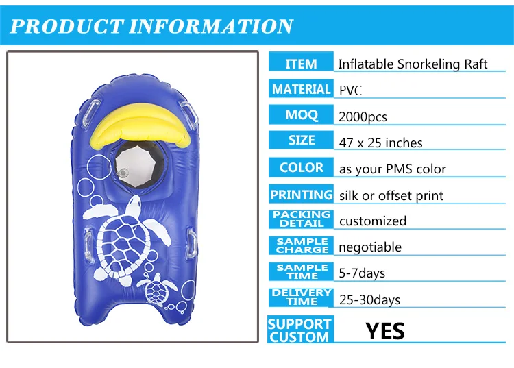 Heavy Duty Vinyl Sea Window Inflatable Explorer Snorkeling Raft Durable ...