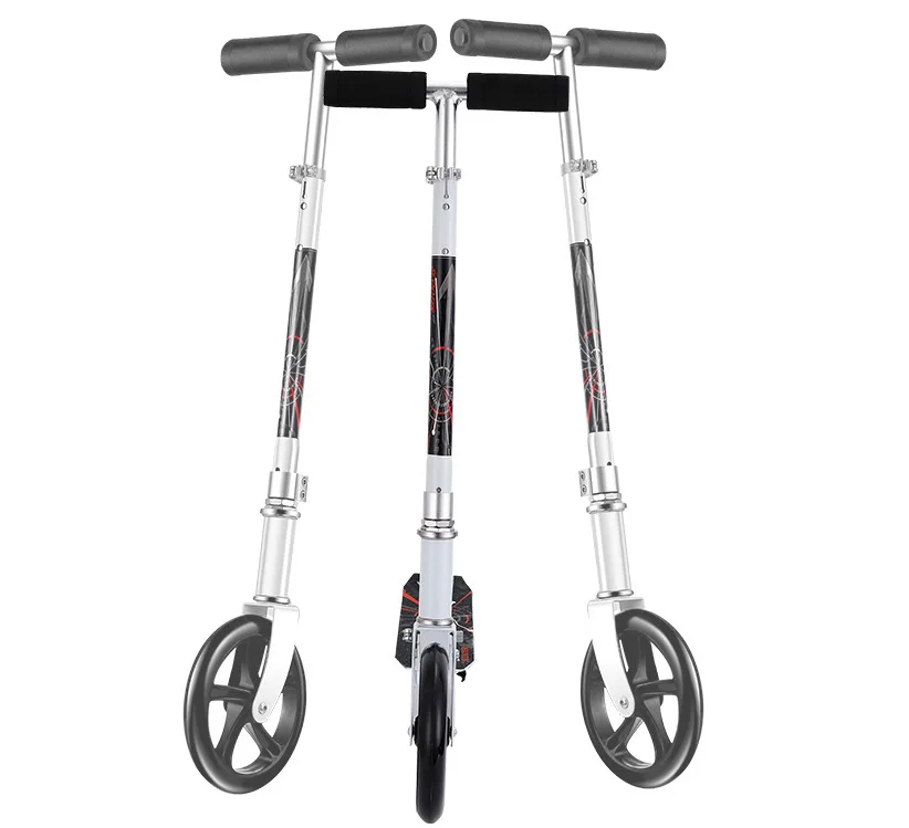 2 Wheel Adult Foot Pedal Kick Scooter Urban City Style Scooters Iron ...