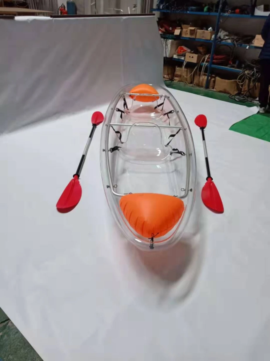 PC Rowing Boat 2 Seats - Transparent Kayak with Paddles