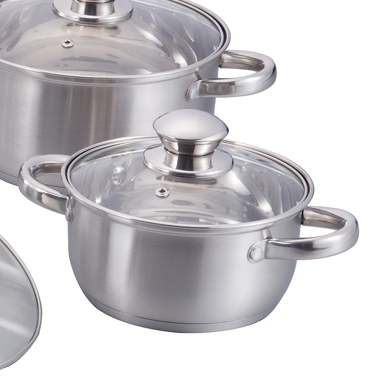 Factory Made Kitchen Ware Set 12 Pcs Pot Cookware Set Stainless Steel ...