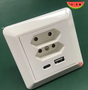 Type-c Usb Male Electrical Wall Socket 10a Eu Wall Socket - Buy Eu Wall ...