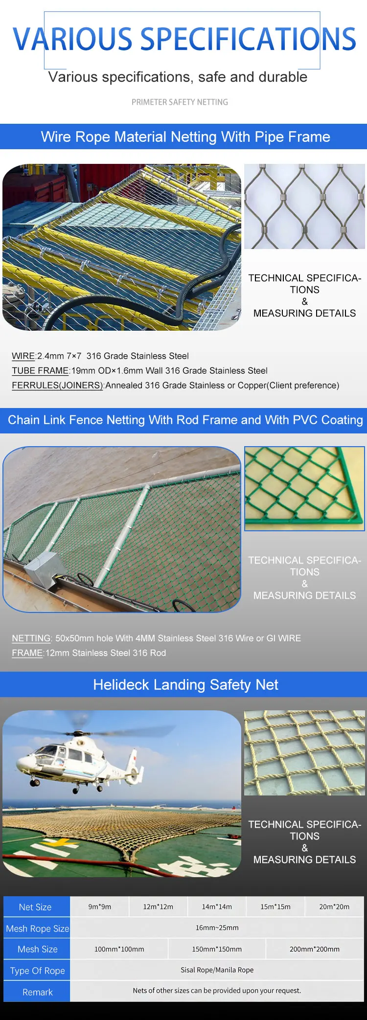 Helipad Safety Net - Helideck Perimeter Mesh & Guard Fence