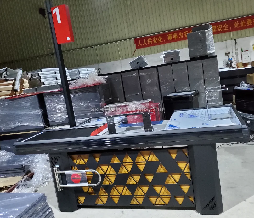 Motorized Checkout Counter with Belt for Retail Store - OEM | Wholesale
