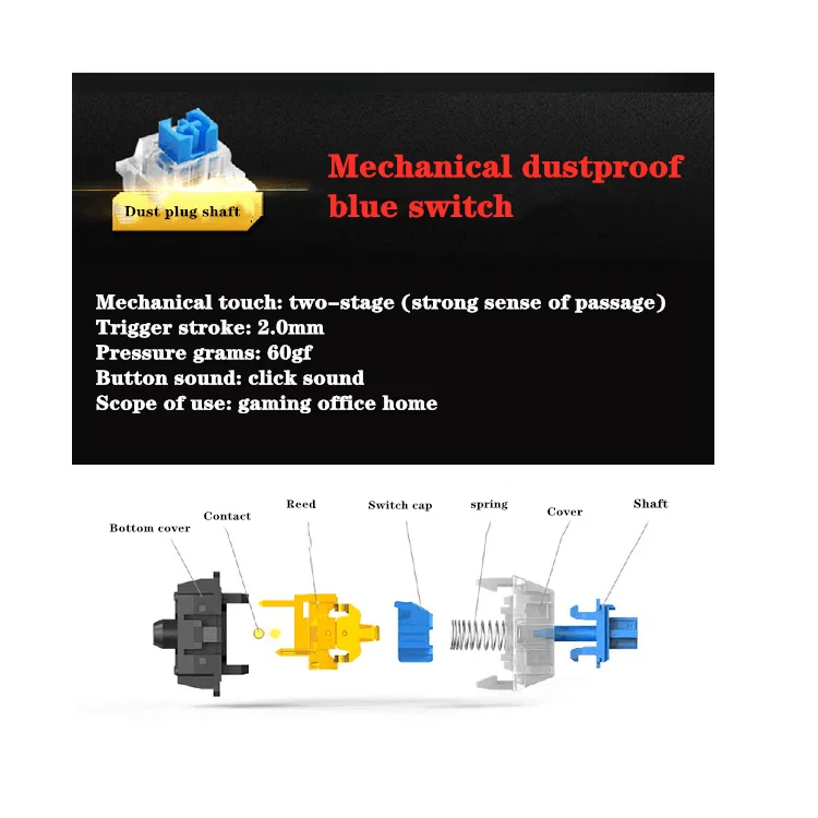 104 Keys B104 Mechanical Keyboard with RGB Backlit Switches