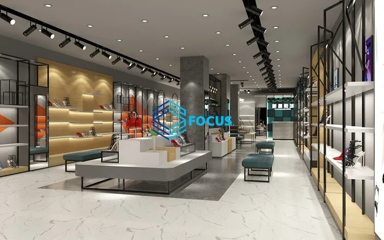 High End Footwear Showcase Showroom Free Shoe Shop Interior Decoration ...