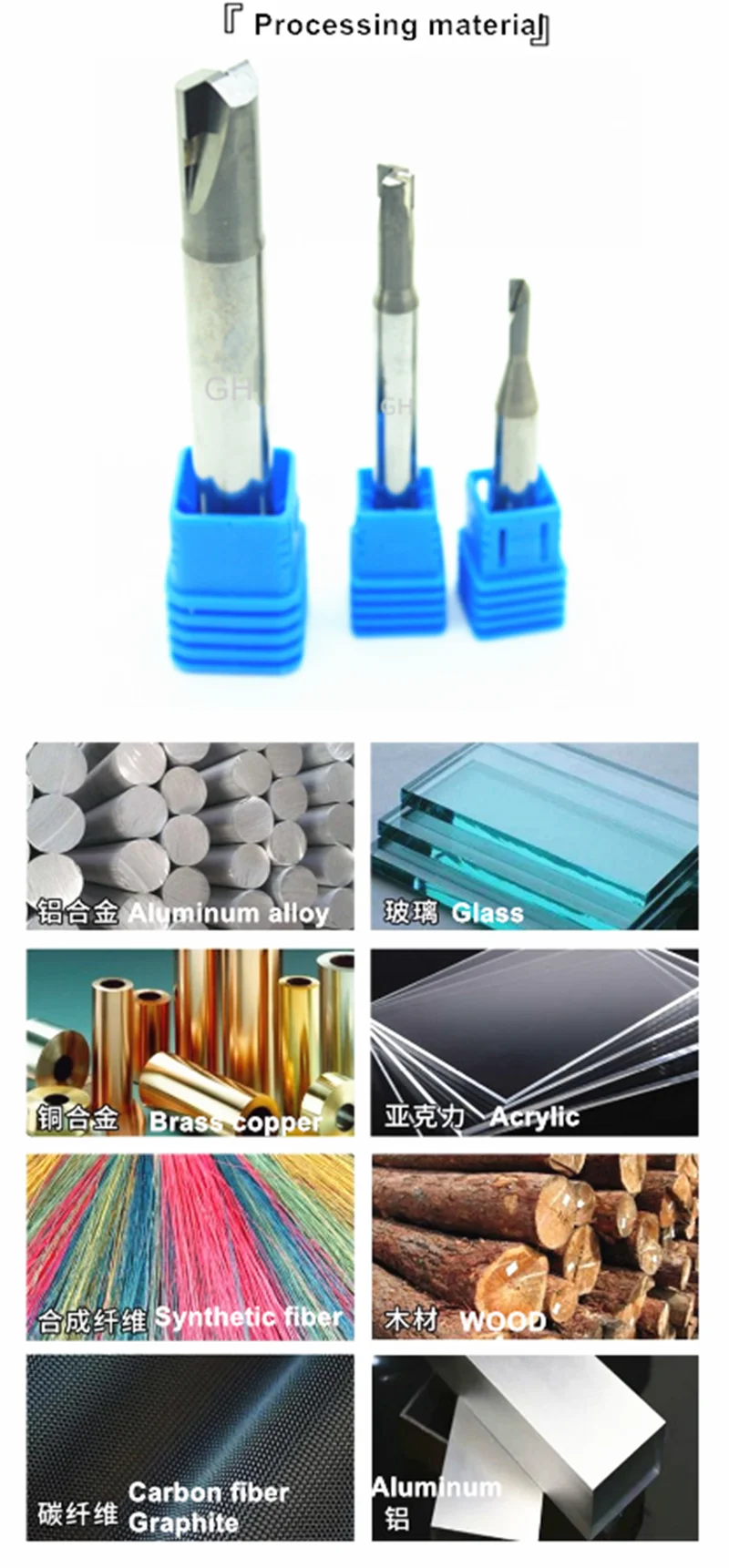 Diamond PCD 2 Flute Polishing Milling Tool for CNC