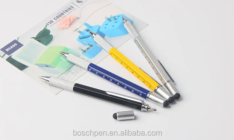 6 In 1 Tool Pen Spirit Level Ruler Screwdriver And Scale Multifunction ...