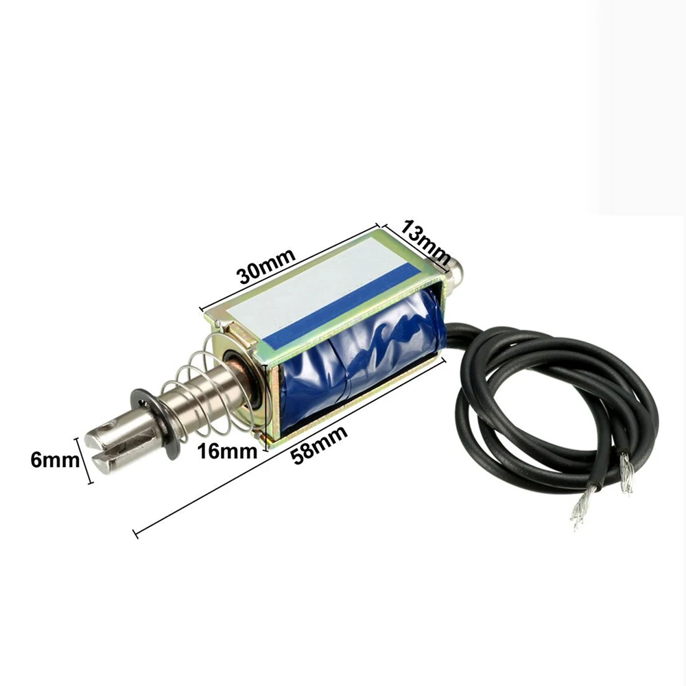 Open Frame Style Solenoid Coil Dc 12v 1a 10mm Stroke Miniature Push ...