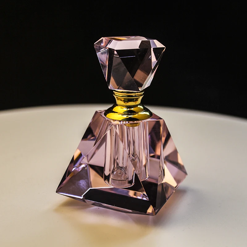 Vintage Styles 3ml Luxury Pyramid Shape Pink Crystal Perfume Bottles ...
