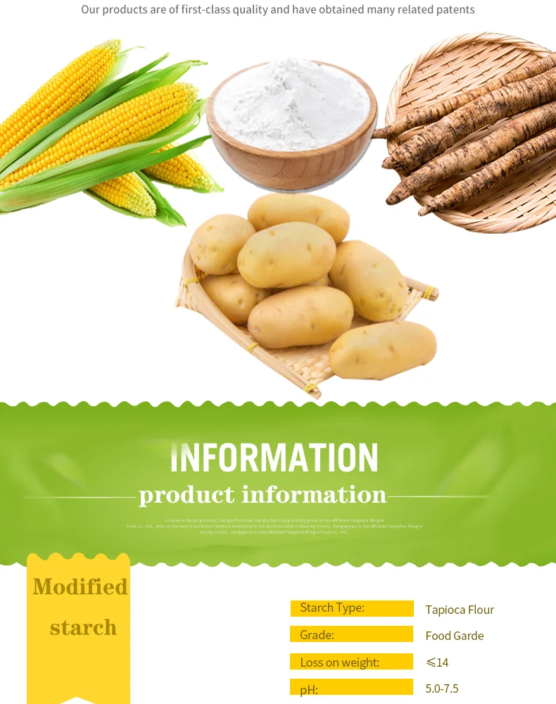Modified Starch Food Grade Made Of Waxy Corn,Starch For Food With E1442 ...