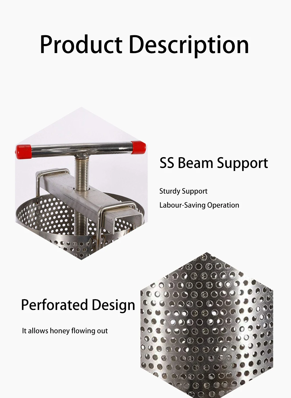 Stainless Steel Honey Press - Efficient Beekeeping Equipment