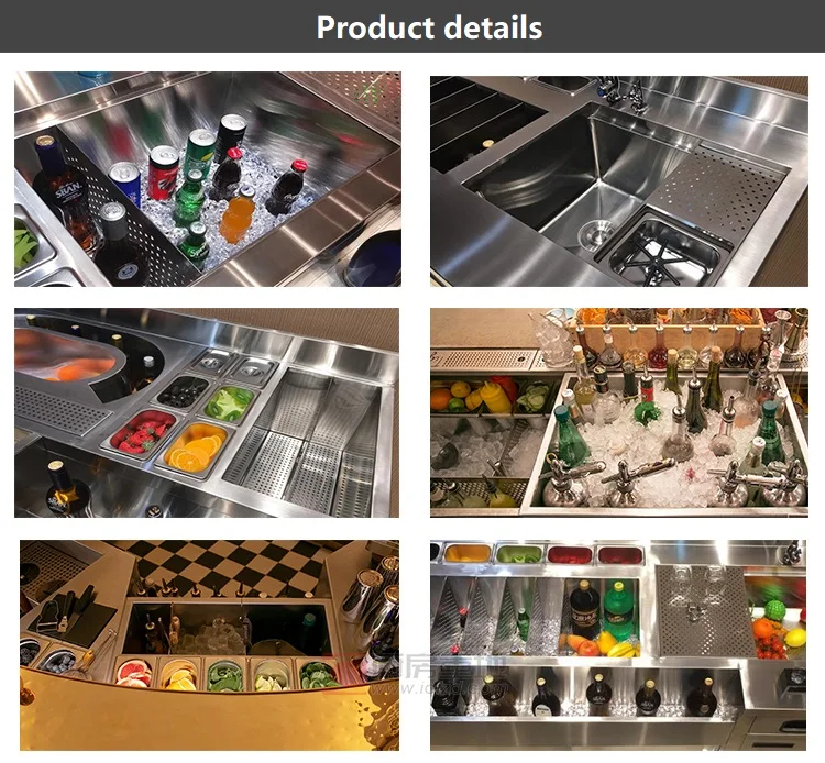 Stainless Steel Commercial Bar Cocktail Station Counter For Hotel ...