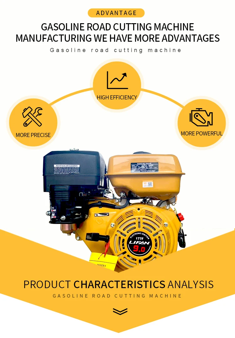 Handheld Asphalt Road Cutter - Efficient Concrete Saw