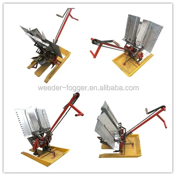 2 Row Mini Manual Rice Transplanter Hand Working Rice Planting Machine ...