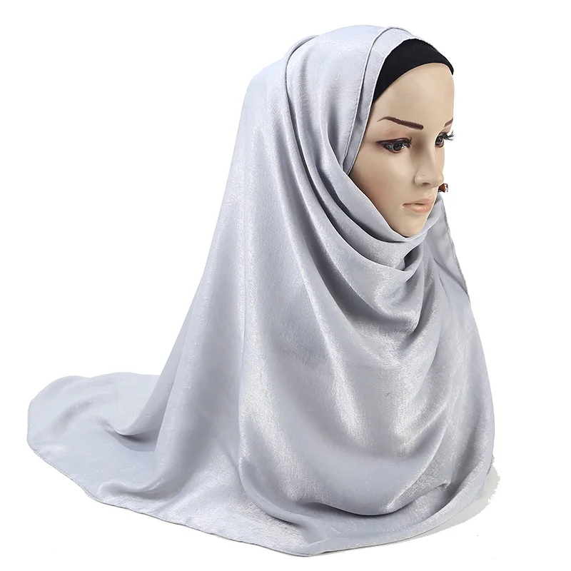 2019 Factory 19 Colors Hijab New Smooth Plain Thicken Shiny Hijab ...