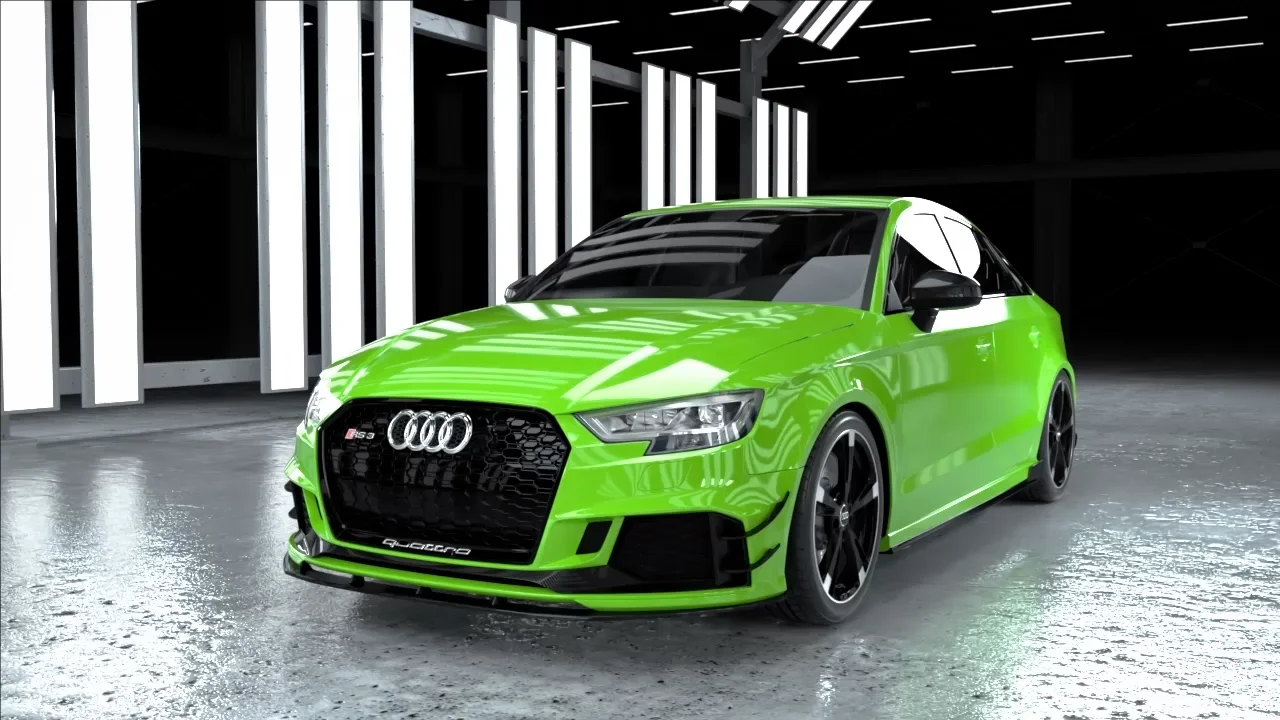 Carbon Fiber Rs3 Facelift Front Lip For Audi Rs3 Sedan 4-door 2017-2019 ...